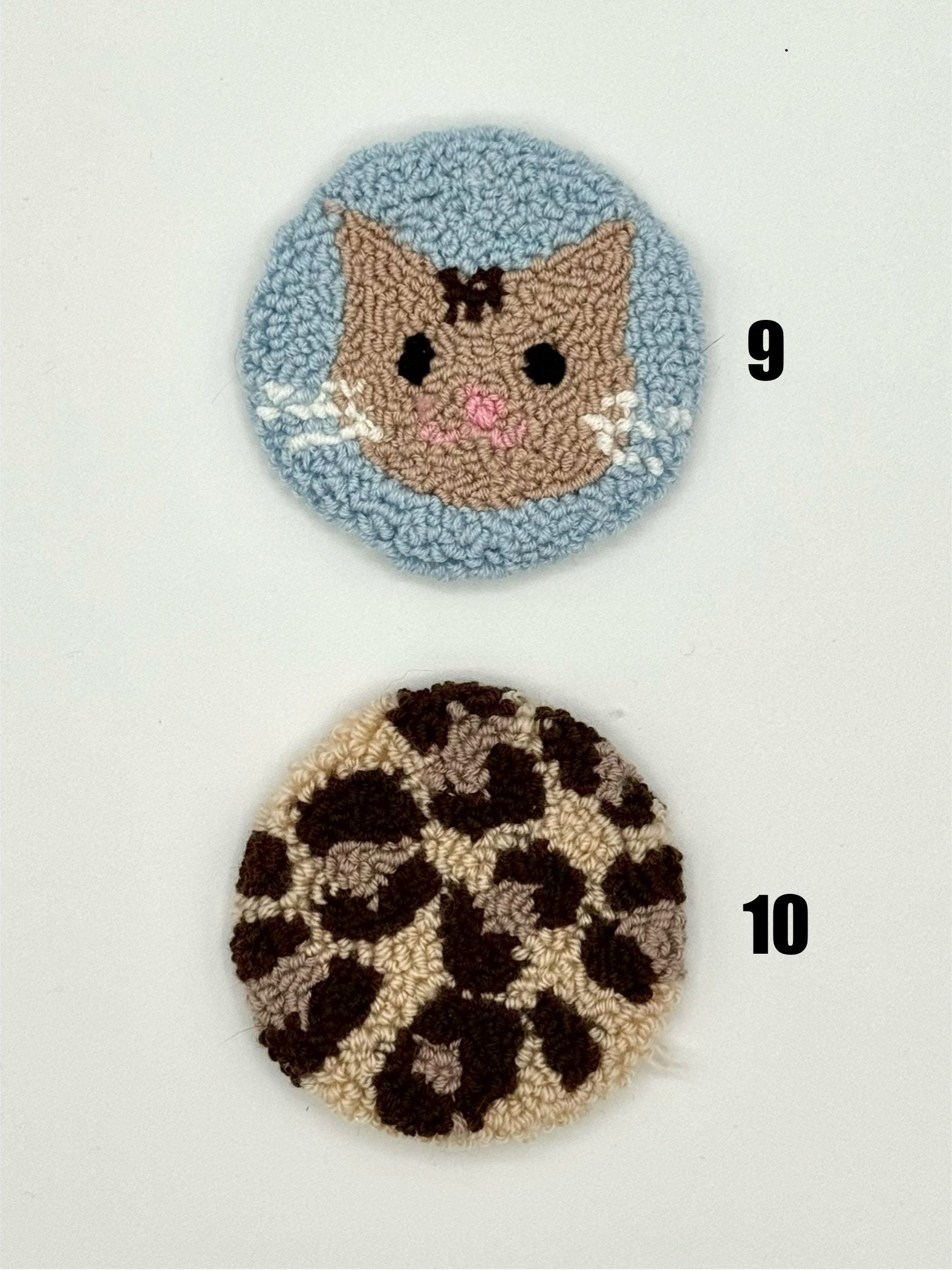 Set of TWO Car Coasters, Punch Needle Art, Tuffed Car Coasters, Car ...