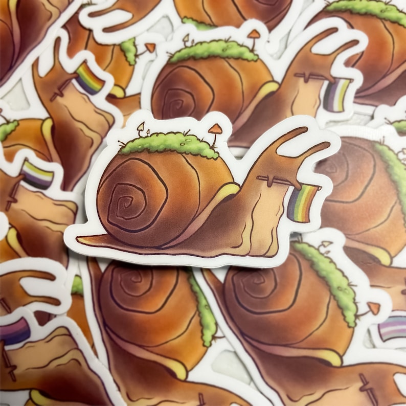 Pride Flag Snail Stickers Cute LGBTQIA - Etsy