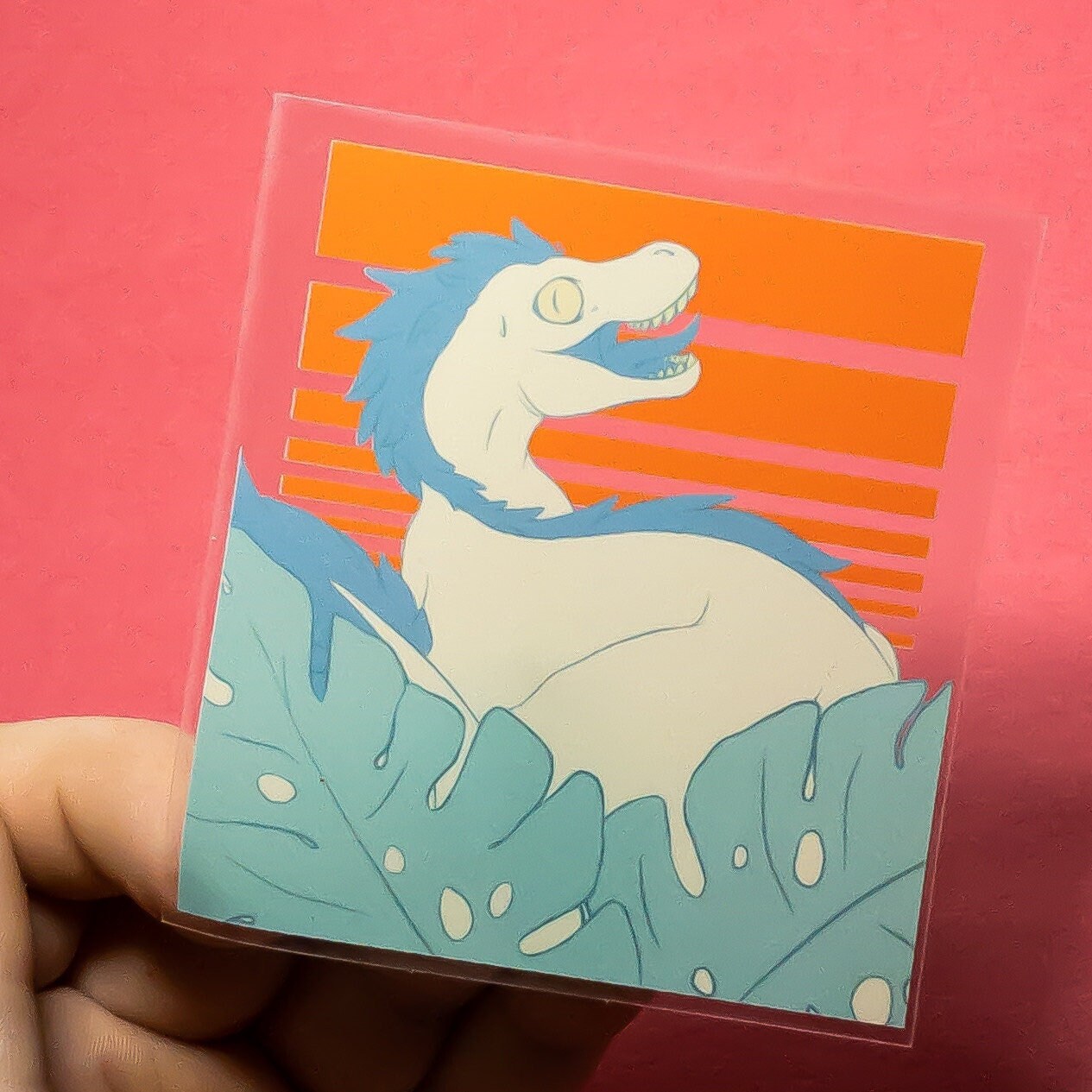 Monstera Raptor Clear Window Vinyl Sticker - Etsy