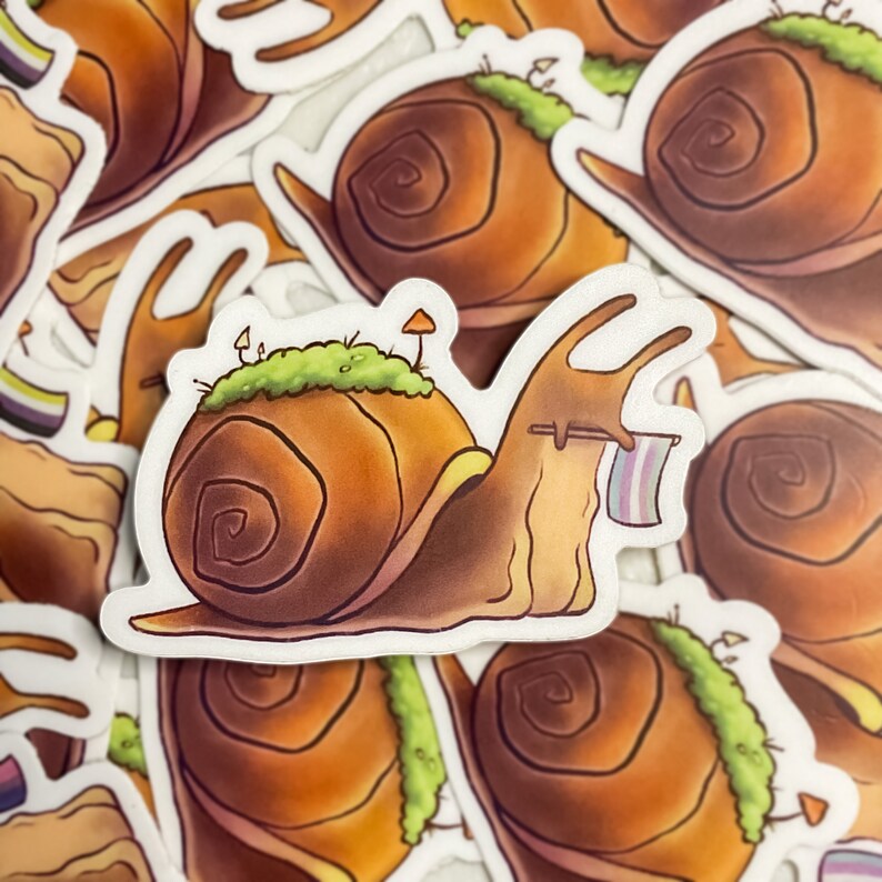 Pride Flag Snail Stickers Cute LGBTQIA - Etsy