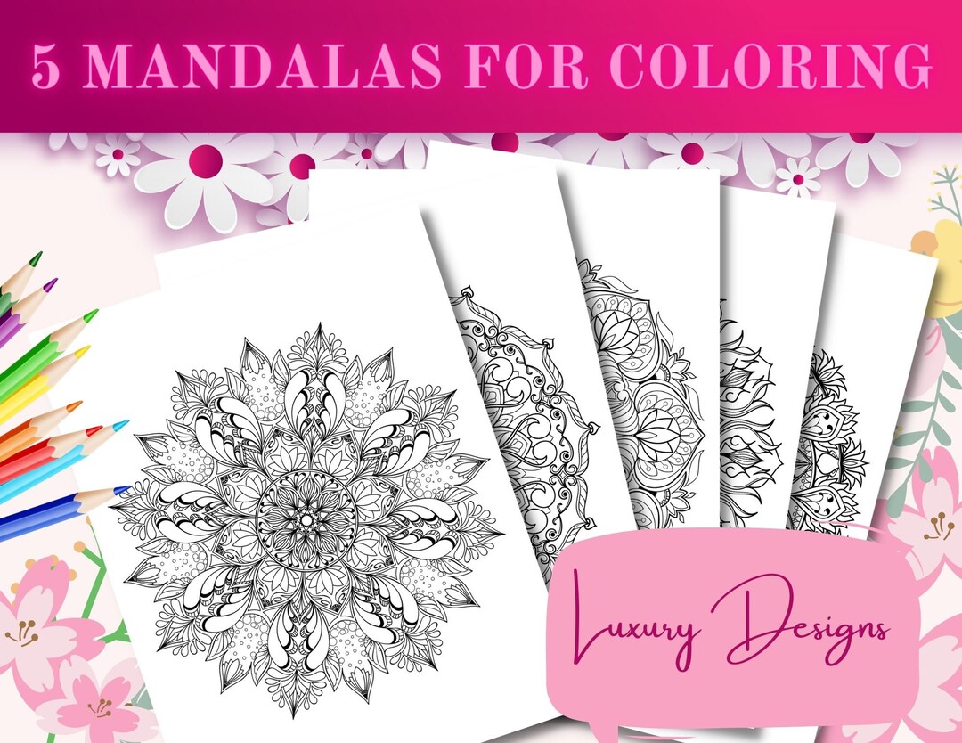 5 Intricacy Mandalas Coloring Pages for Adults | Floral Mandalas Luxury ...