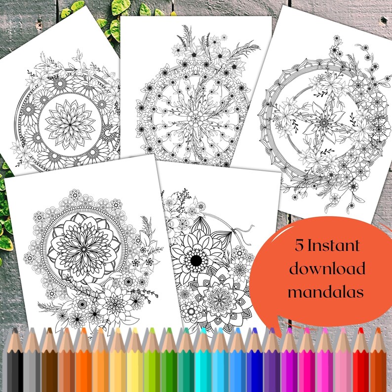 Coloring Pages Mandalas With Bouquet of Flowers | Coloring Pages for ...