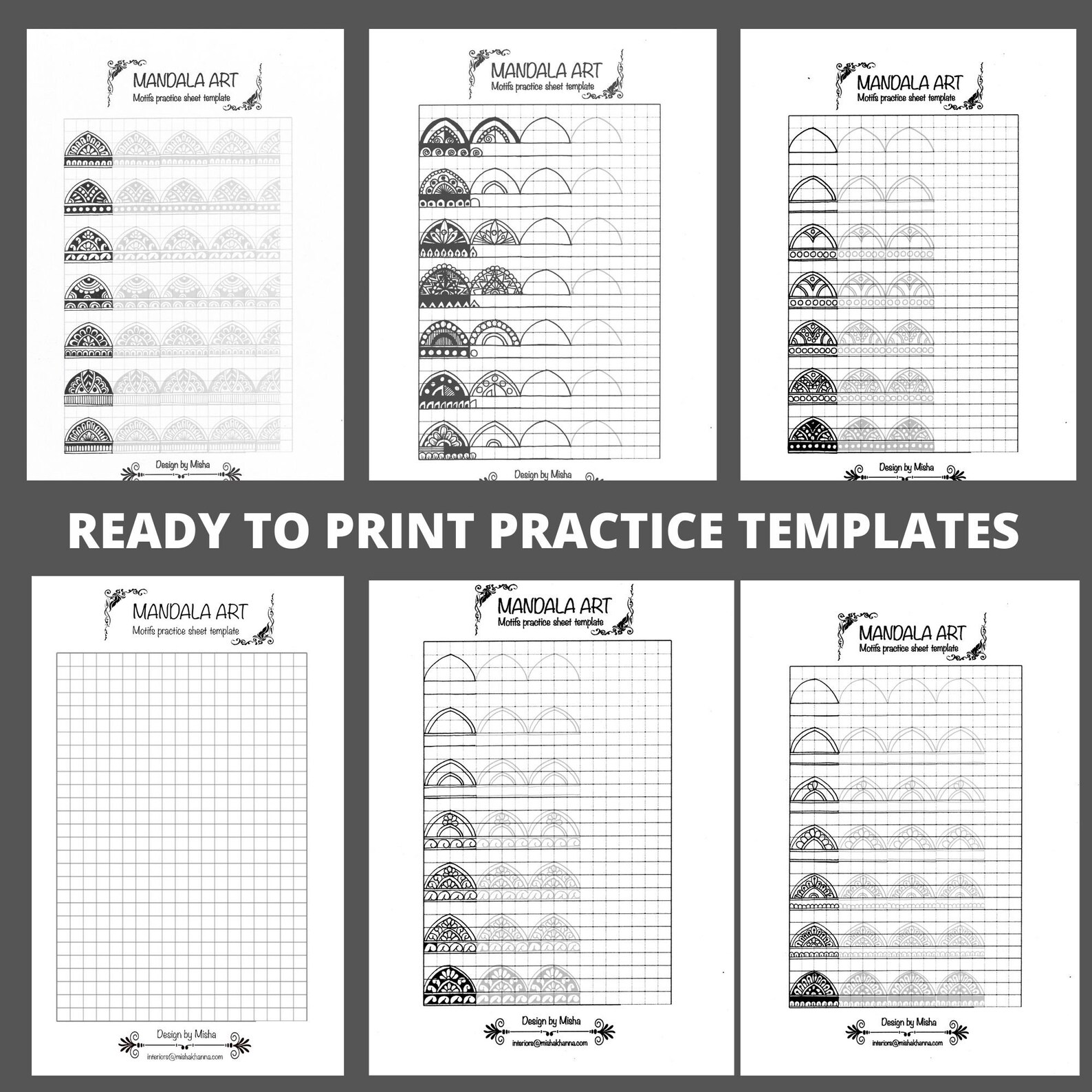 MANDALA ART Practice Templates,patterns Training Sheets Paper, Instant ...