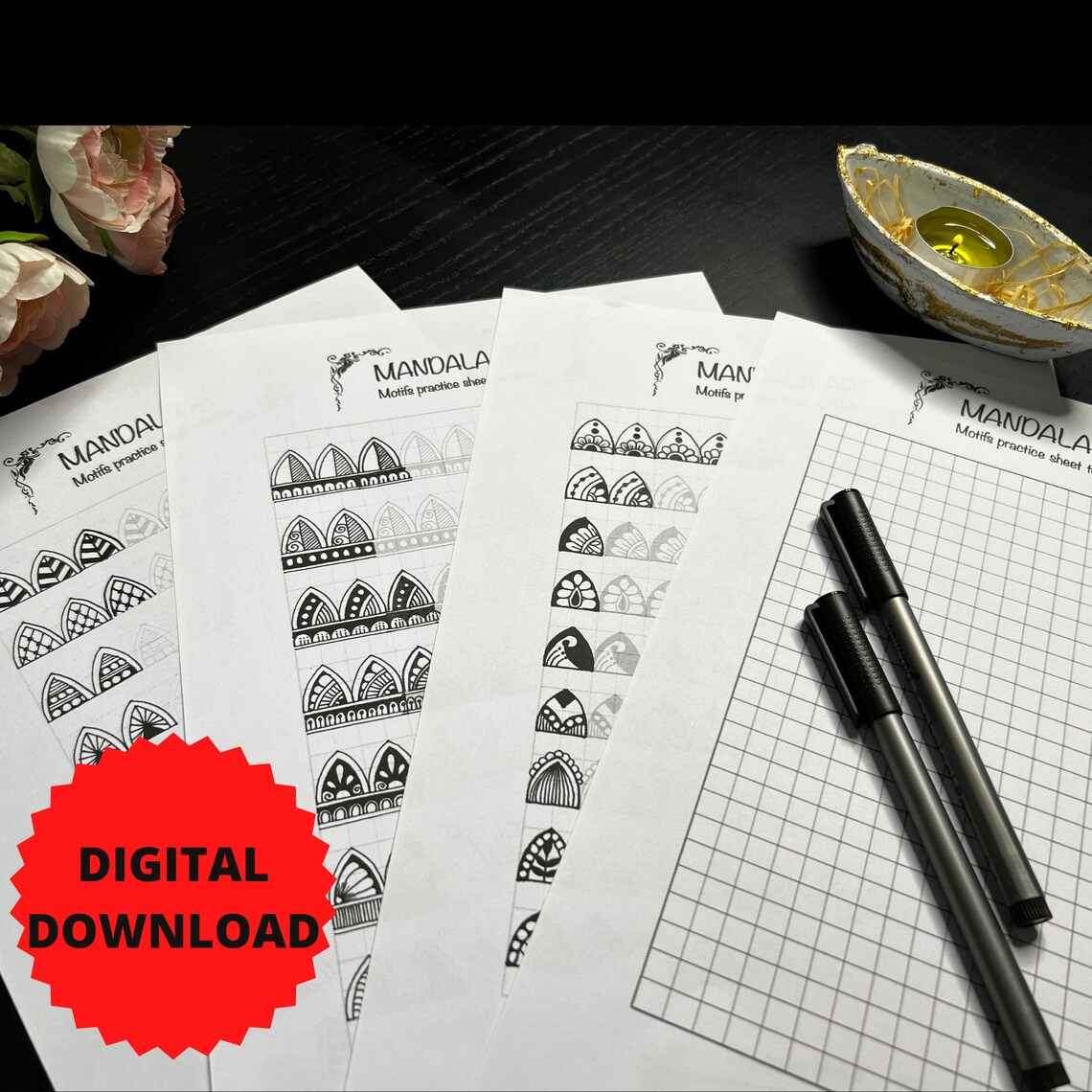 MANDALA ART Practice Templatespatterns Training Sheets - Etsy