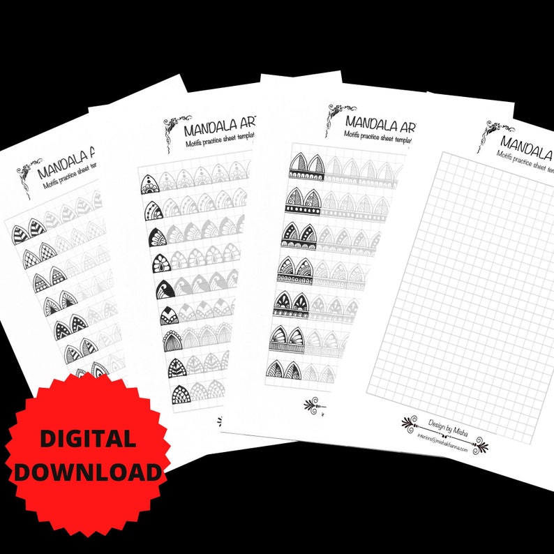MANDALA ART Practice Templatespatterns Training Sheets - Etsy