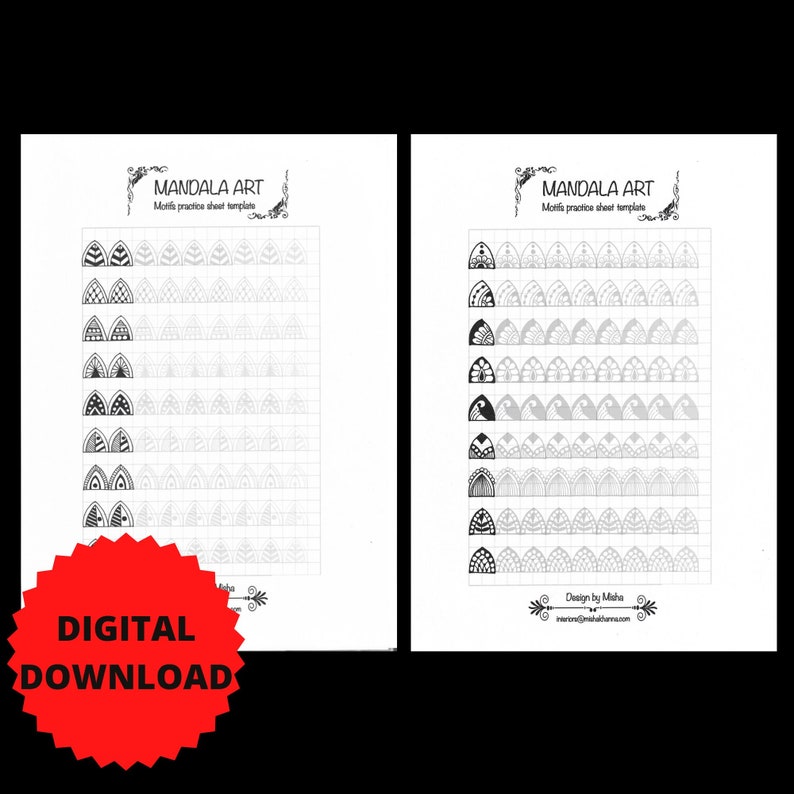MANDALA ART Practice Templatespatterns Training Sheets - Etsy