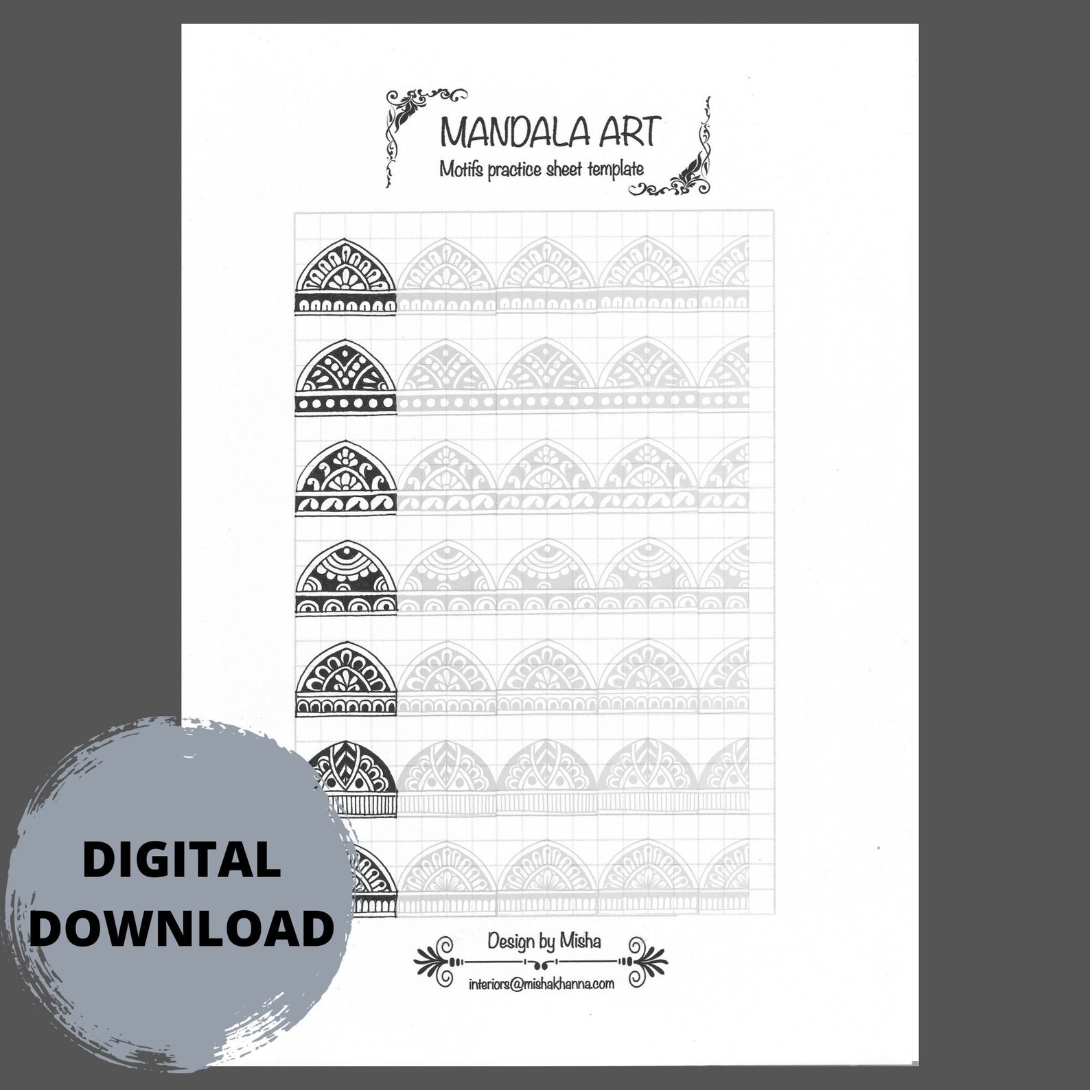 MANDALA ART Practice Templates,patterns Training Sheets Paper, Instant ...