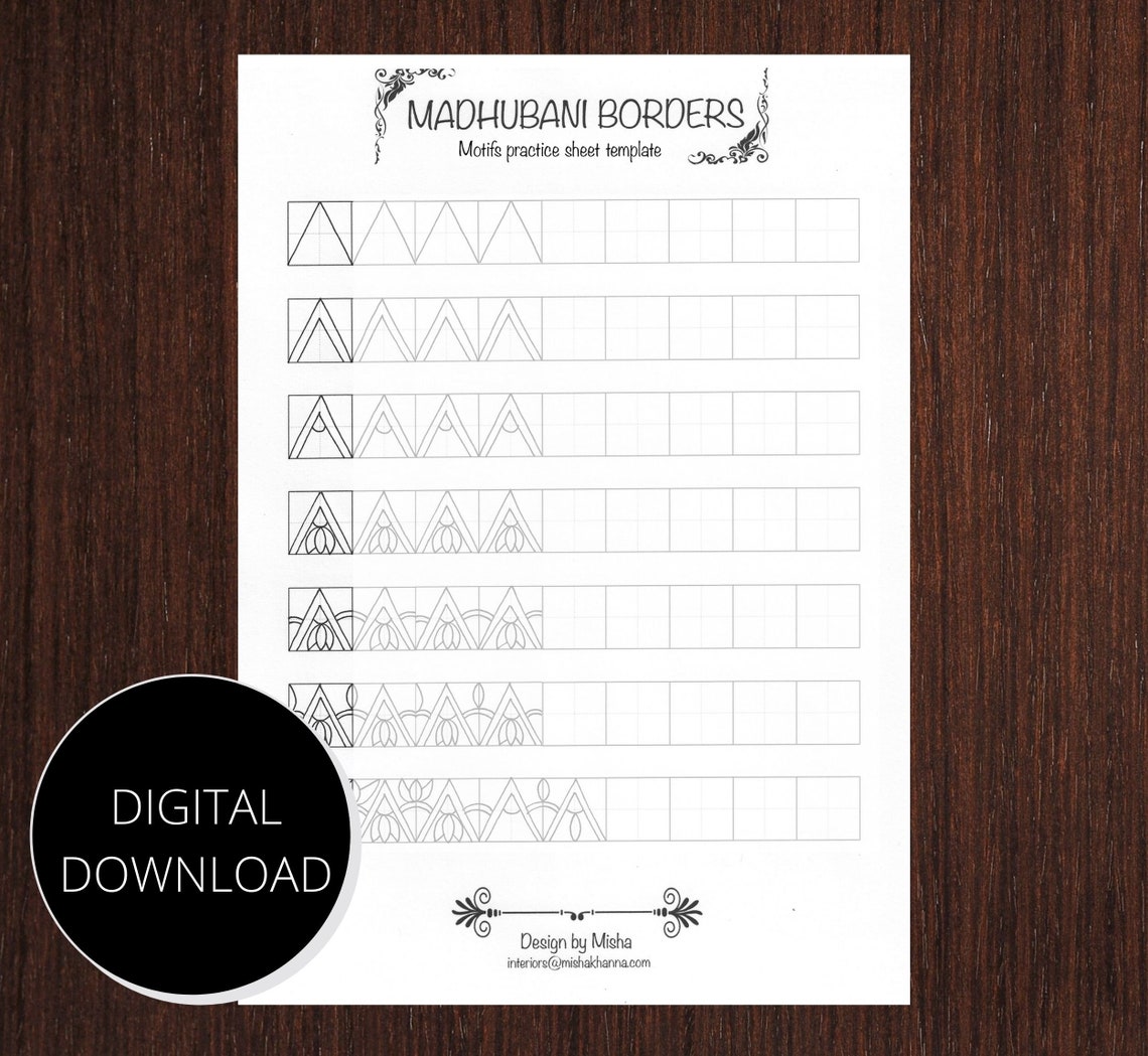 Buy MADHUBANI ART, LOTUS Practice Templates,patterns Training Sheets ...