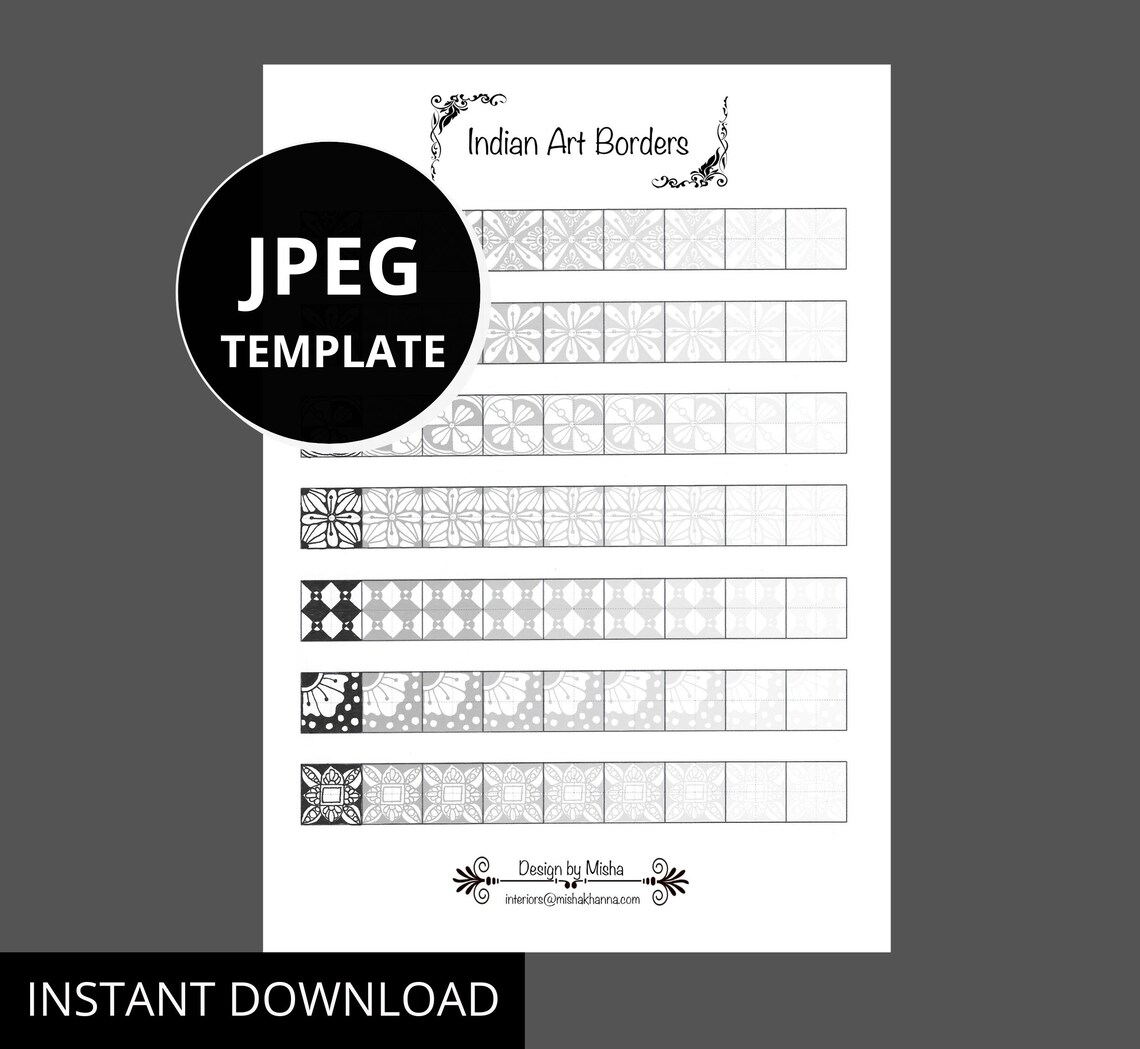 INDIAN ART Practice Templatespatterns Training Sheets Paper - Etsy