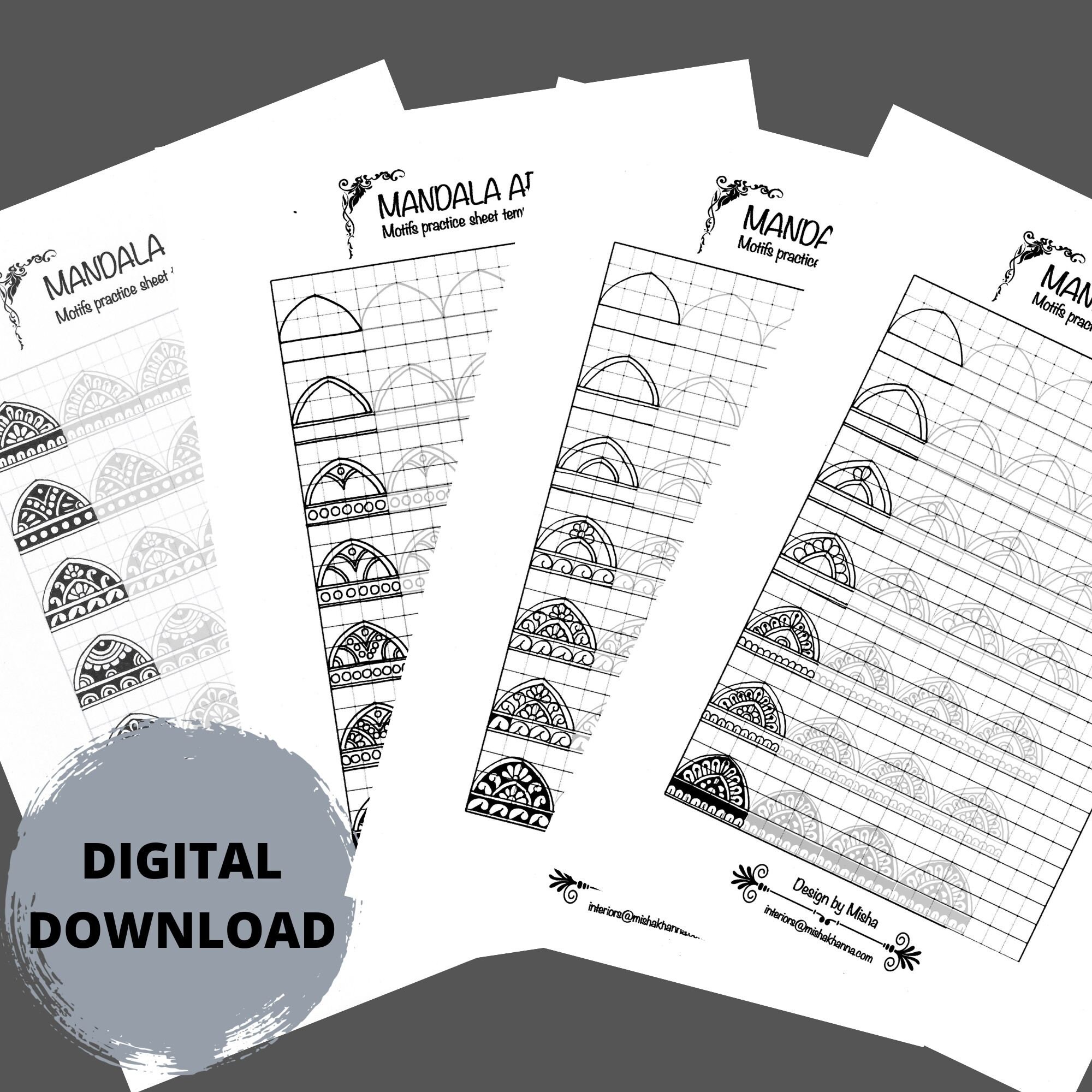 MANDALA ART Practice Templates,patterns Training Sheets Paper, Instant ...