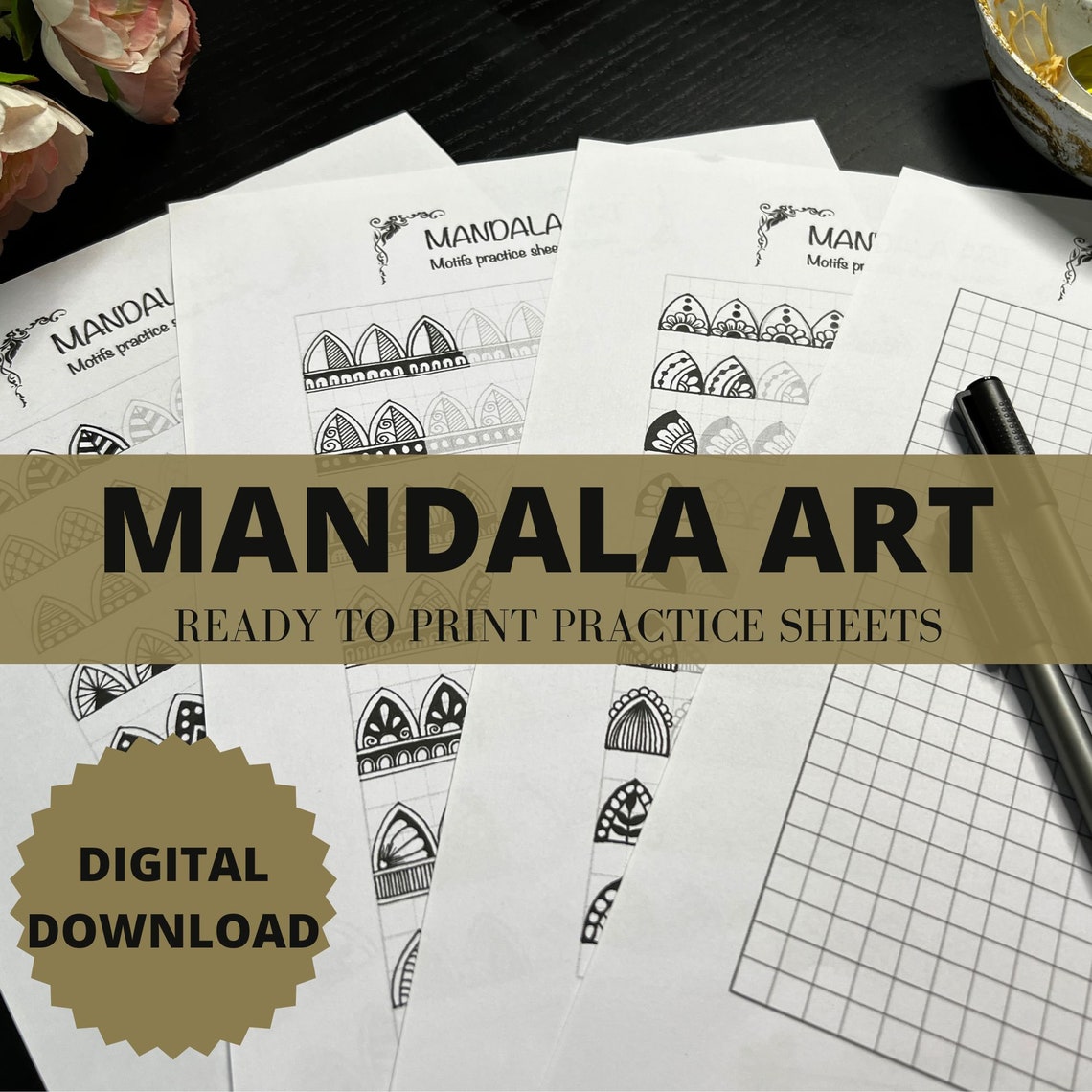 MANDALA ART Practice Templatespatterns Training Sheets - Etsy