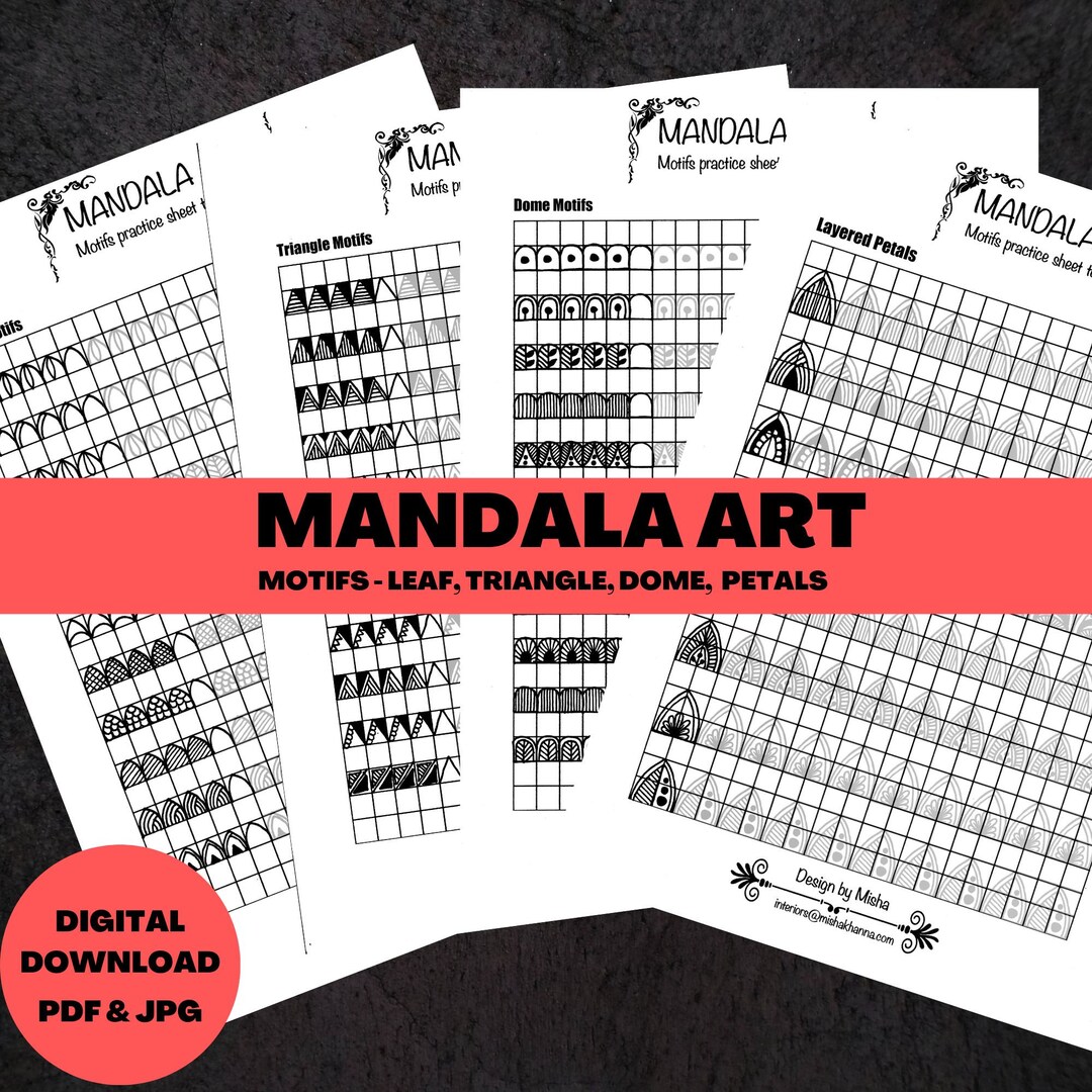 MANDALA ART for Beginners Practice Templates,patterns Training Sheets ...