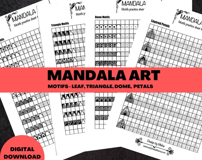 MANDALA ART for Beginners Practice Templates,patterns Training Sheets ...