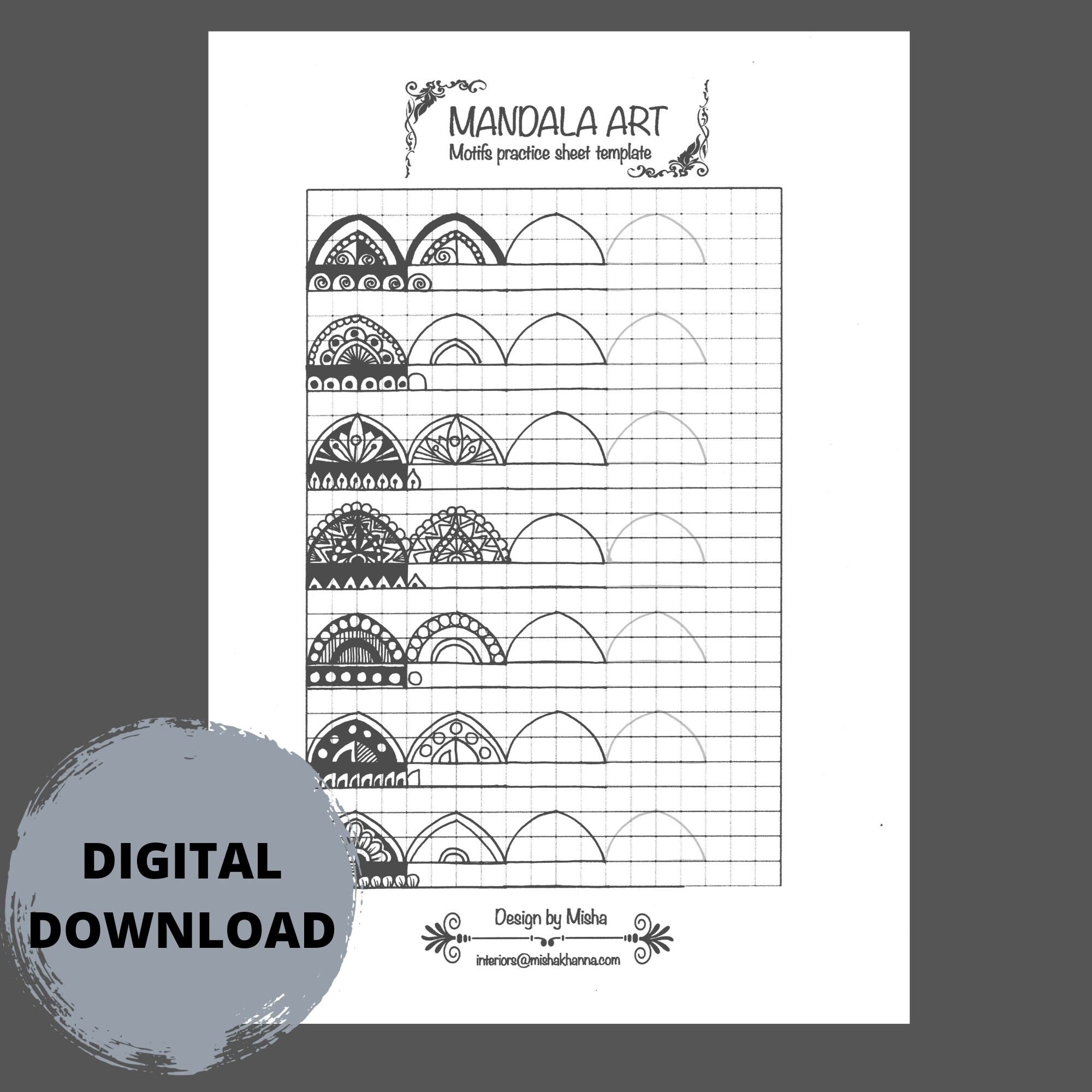 MANDALA ART Practice Templates,patterns Training Sheets Paper, Instant ...