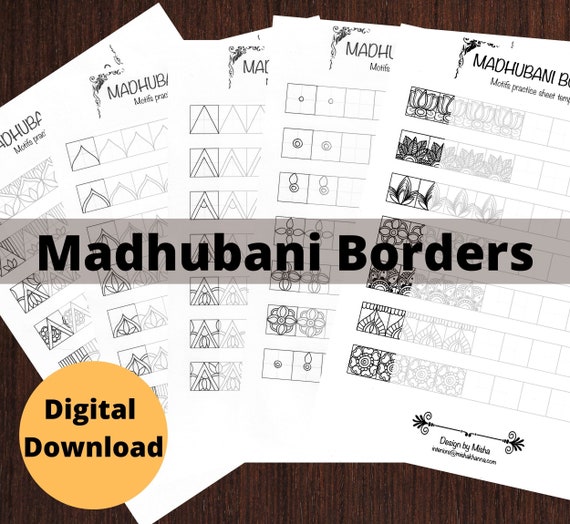 MADHUBANI ART LOTUS Practice Templatespatterns Training - Etsy