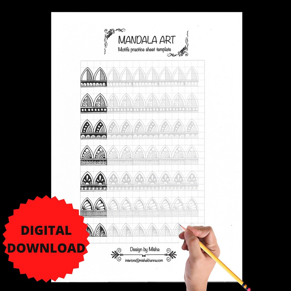 MANDALA ART Practice Templatespatterns Training Sheets - Etsy