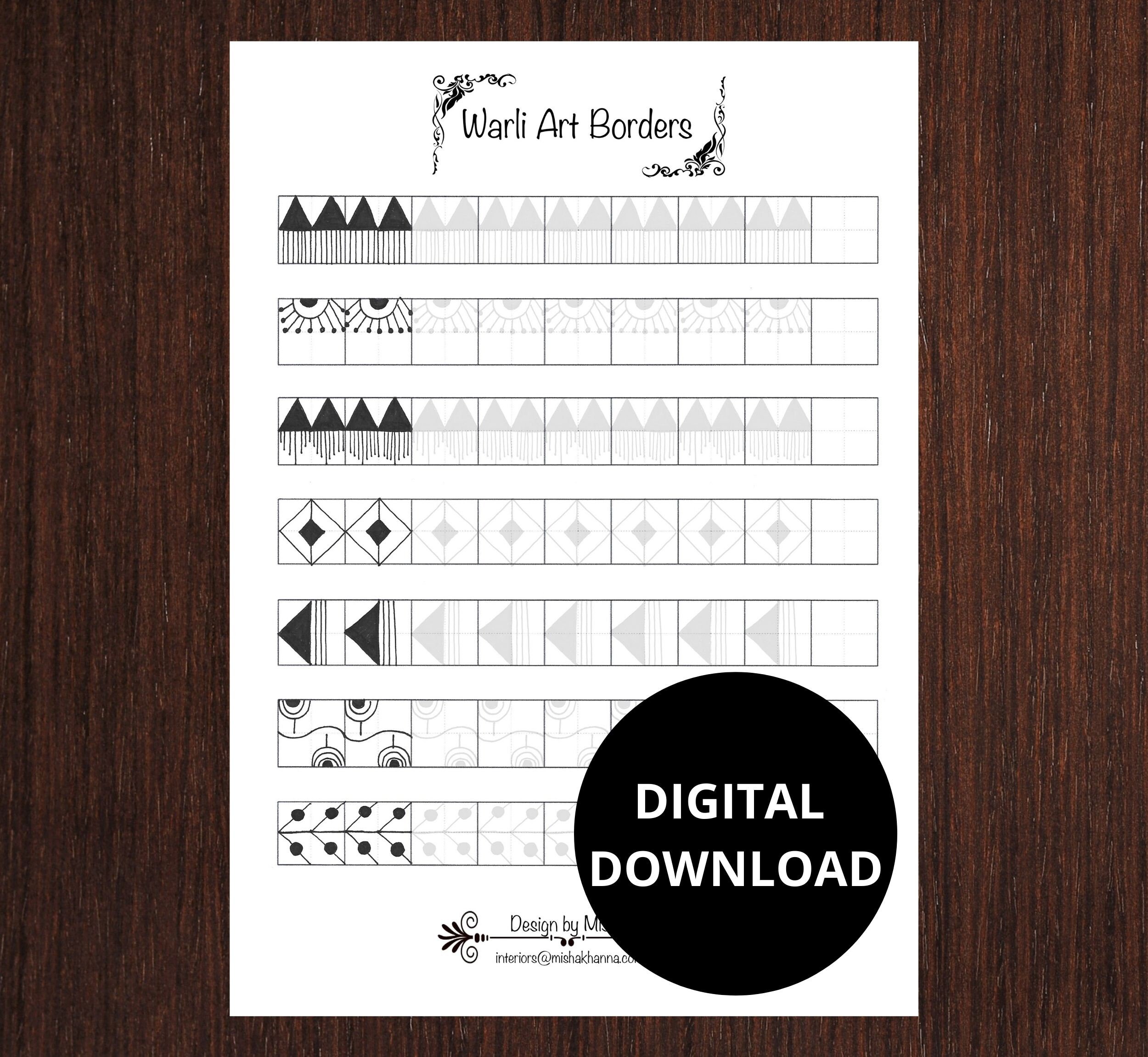 WARLI ART Practice Templates,patterns Training Sheets Paper, Instant ...
