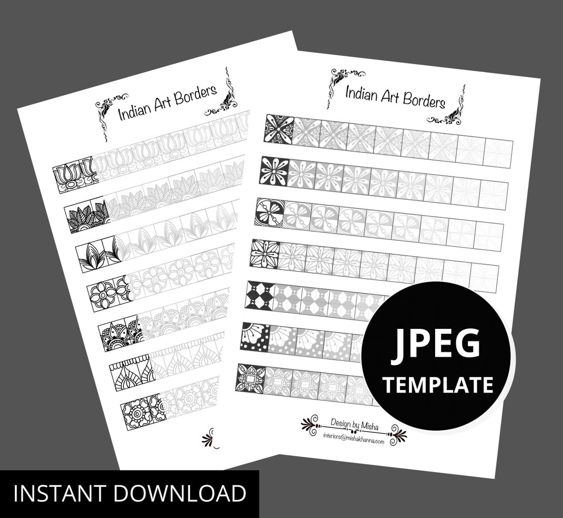 INDIAN ART Practice Templatespatterns Training Sheets Paper - Etsy