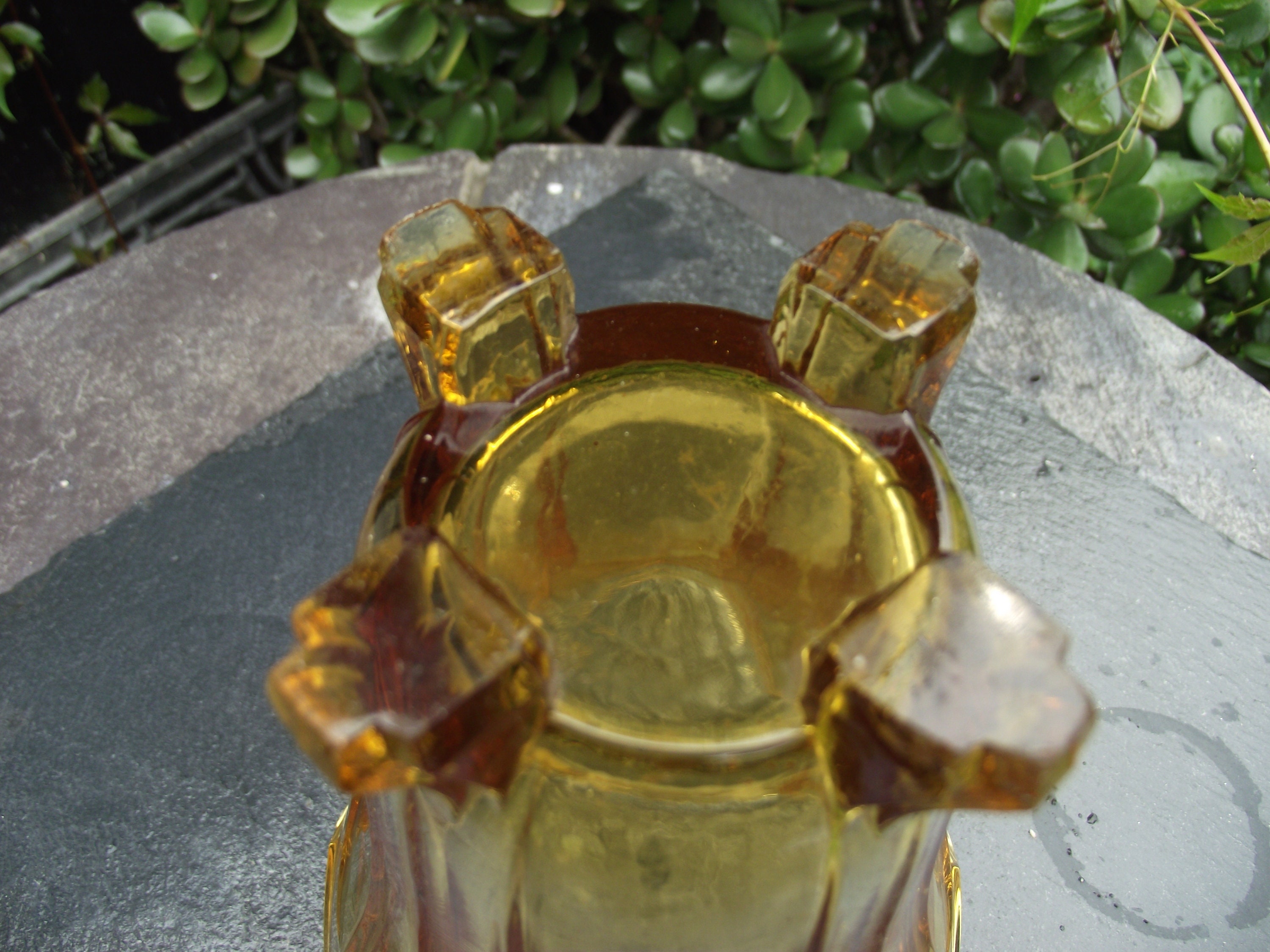 Sowerby Art Deco Amber Glass Vase C2631 Vintage Early Mid - Etsy