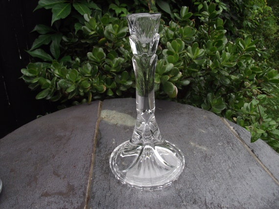 Candlestick Crystal Glass Heavy Elegant and Stylish Mid - Etsy