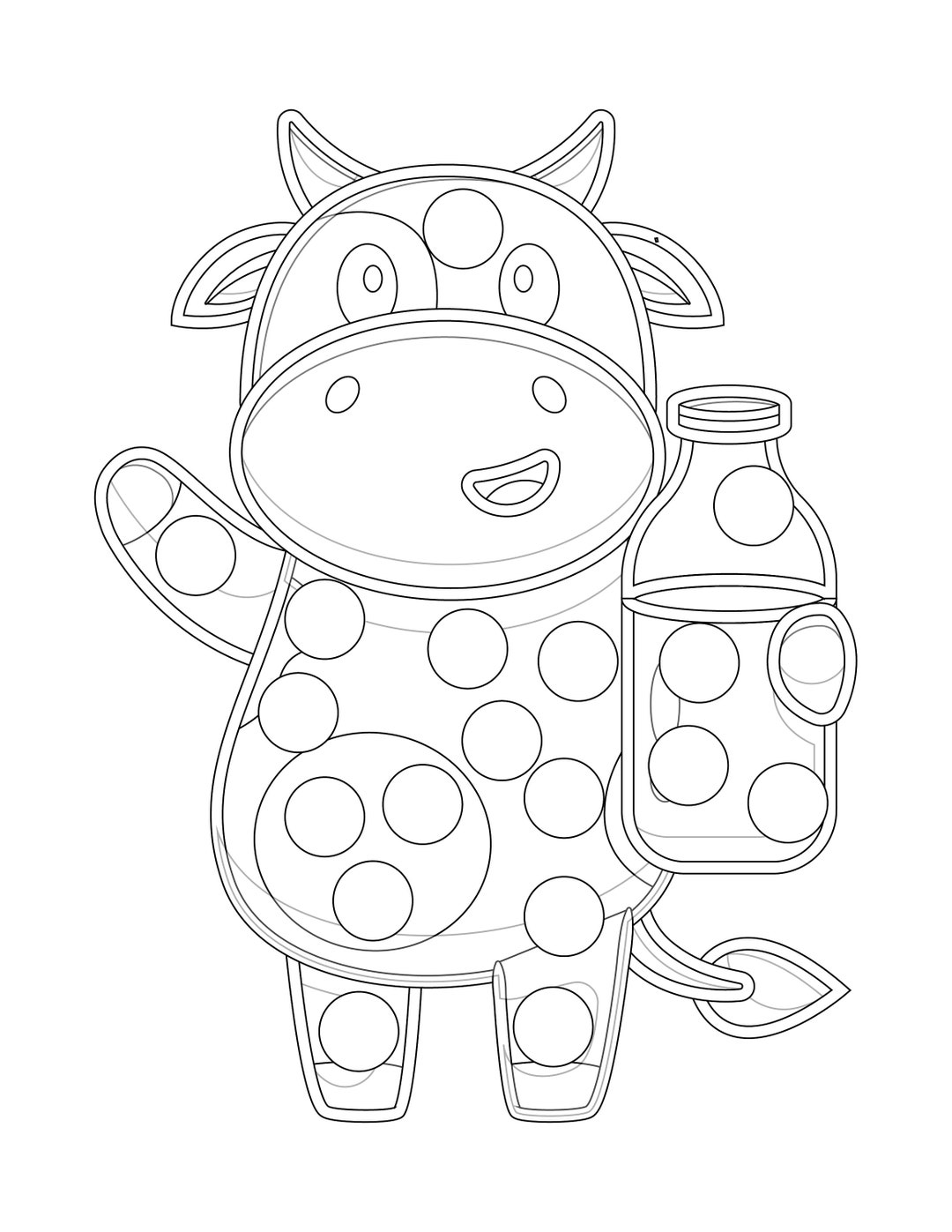 Cow Coloring Book Scissors Cutting Coloring Book Coloring - Etsy