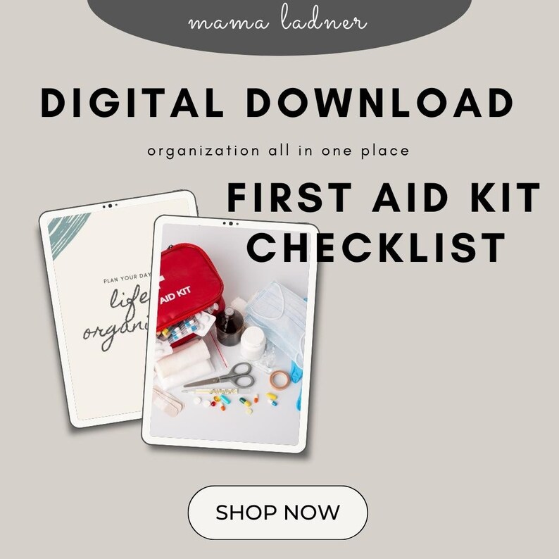 First Aid Kit Checklist Printable PDF Mom Life Organization Made Simple ...