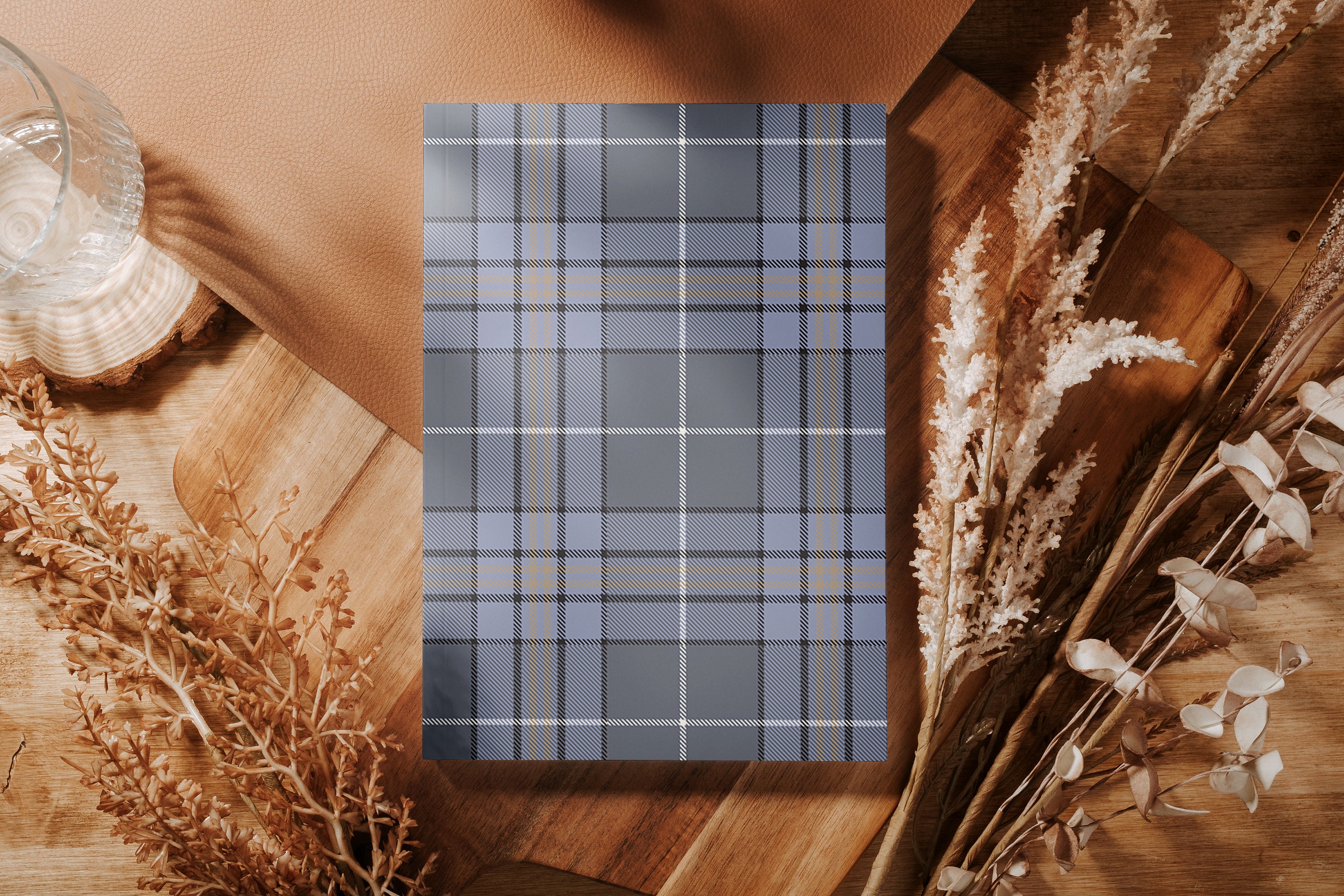 Hebridean Granite Journal, Gray Plaid Lined Notebook, Tartan Diary ...