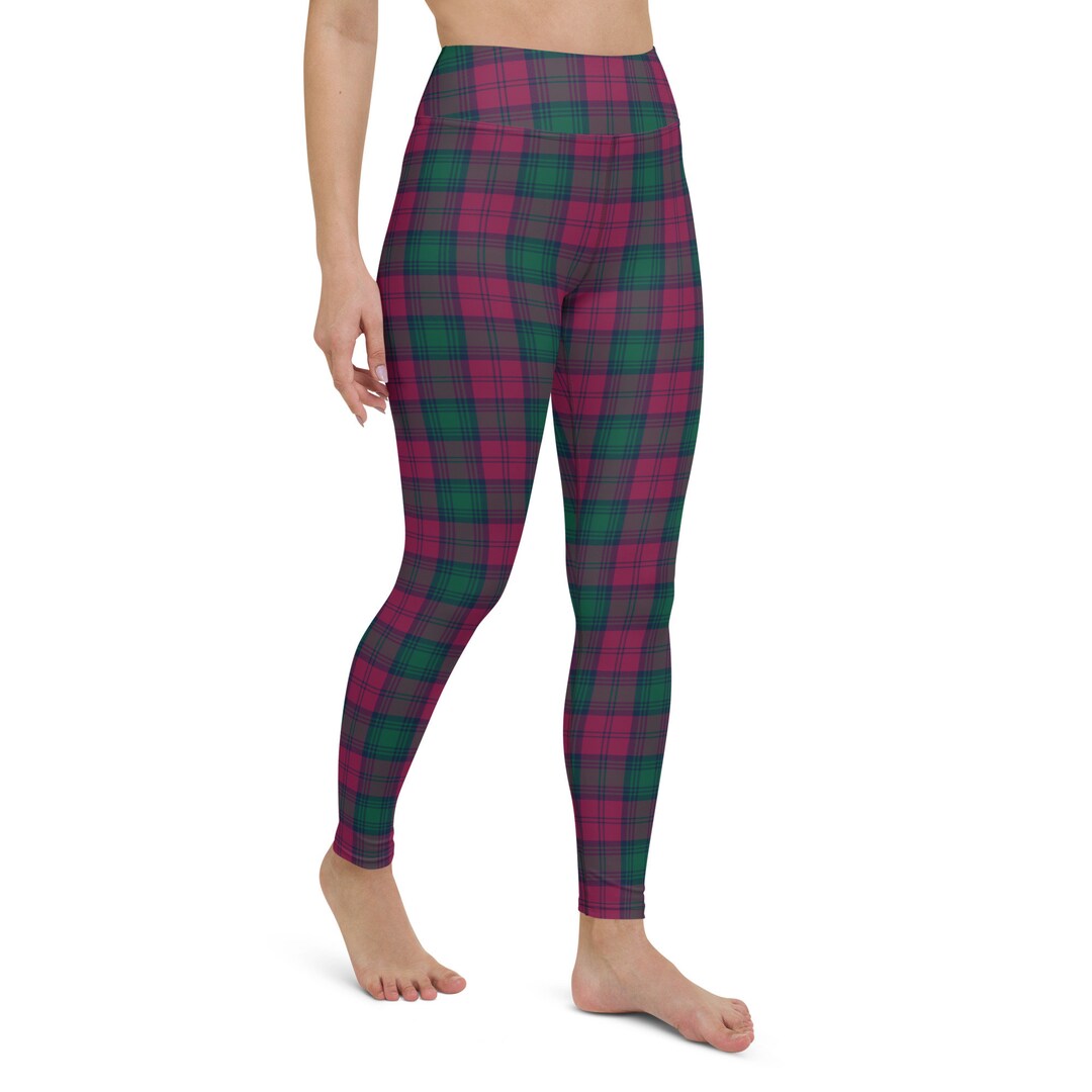 Lindsay Plaid Yoga Leggings, Tartan Pants for Christmas, Gift for Her ...