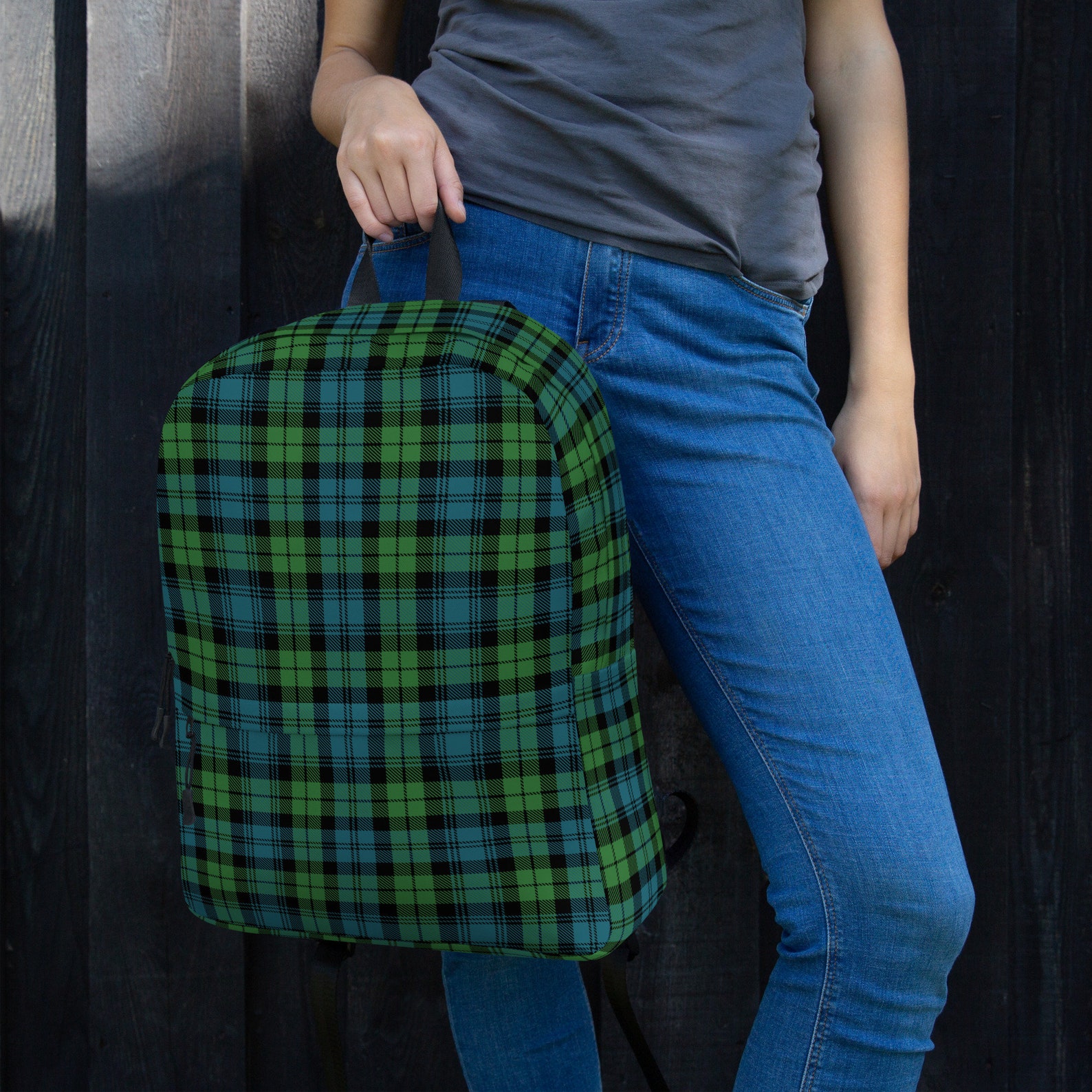 Black Watch Ancient Backpack, Preppy Plaid Everyday Bag, Carry All Bag ...