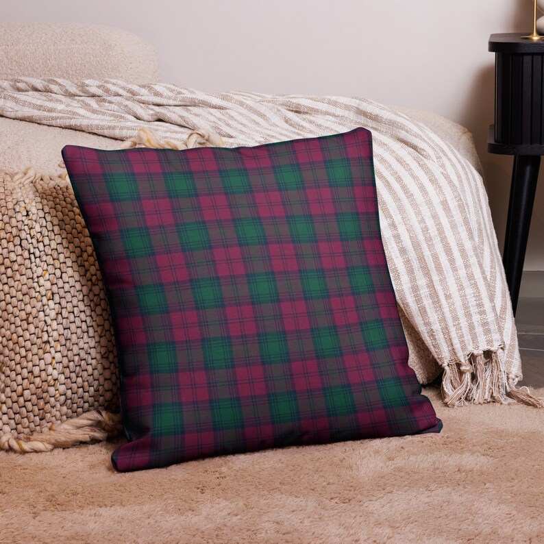 Lindsay Pillow, Rustic Tartan Cushion Home Decor, Plaid Living Room ...
