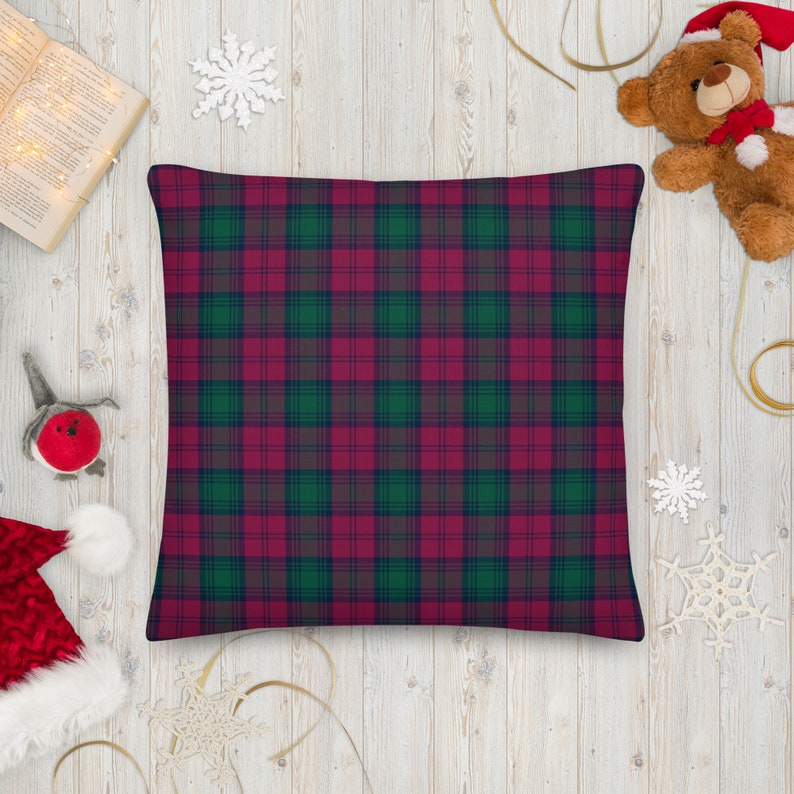 Lindsay Pillow, Rustic Tartan Cushion Home Decor, Plaid Living Room ...