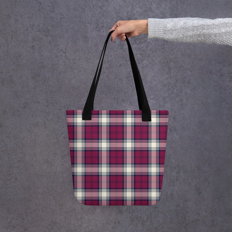 Lindsay Dress Dance Tote, Plaid Travel Bag Gift for Her, Reusable ...
