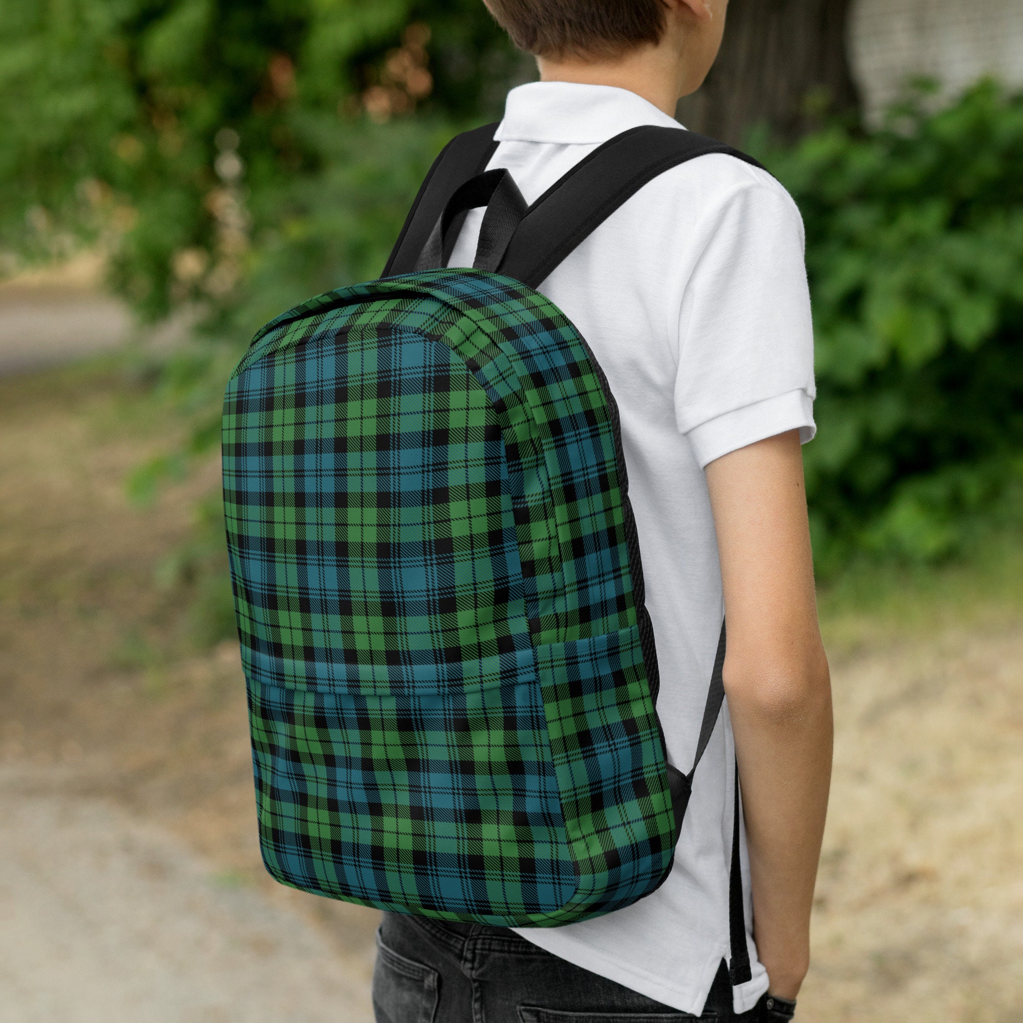 Black Watch Ancient Backpack, Preppy Plaid Everyday Bag, Carry All Bag ...