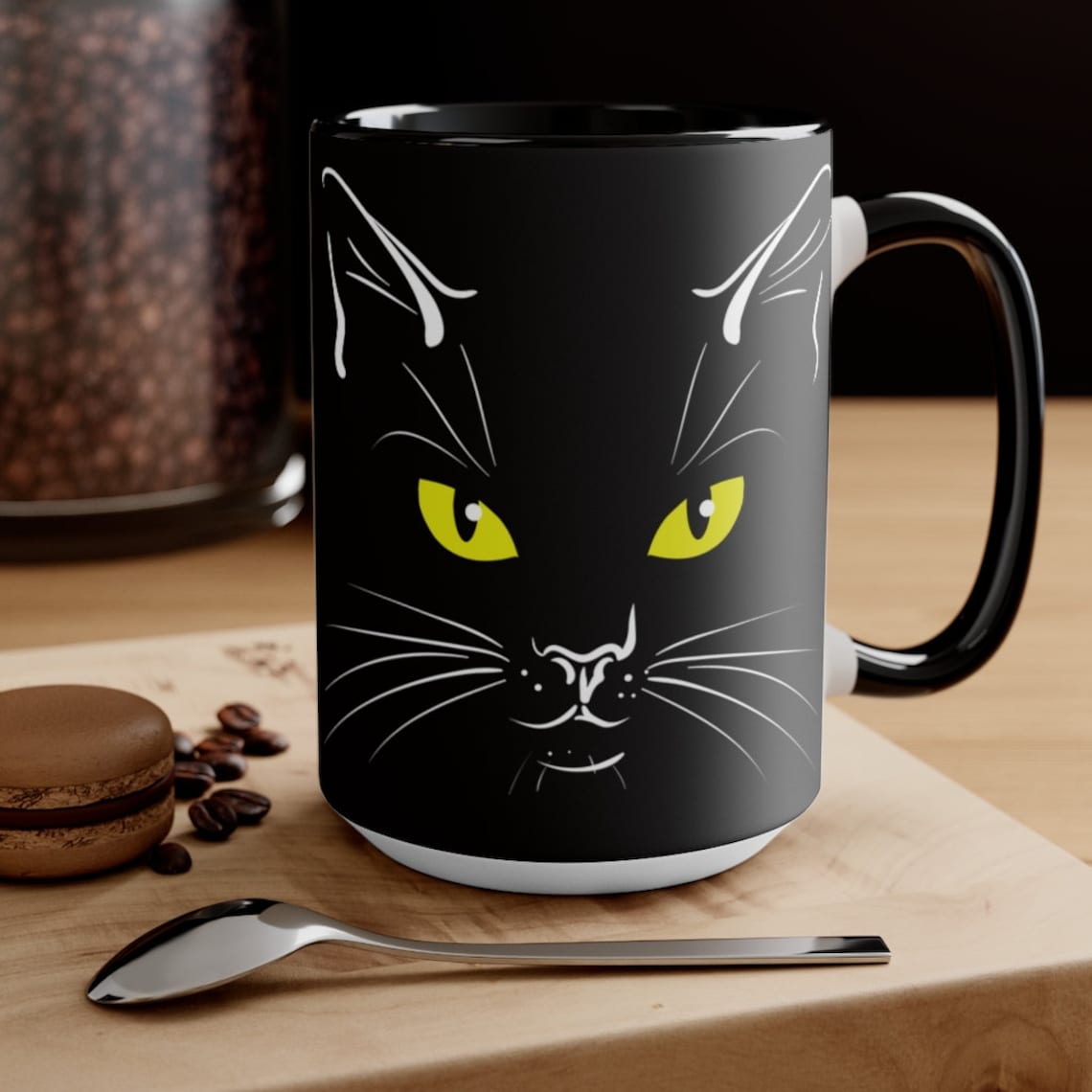 Black Cat Mug Design Ceramic Cup Coffee Mug | Etsy