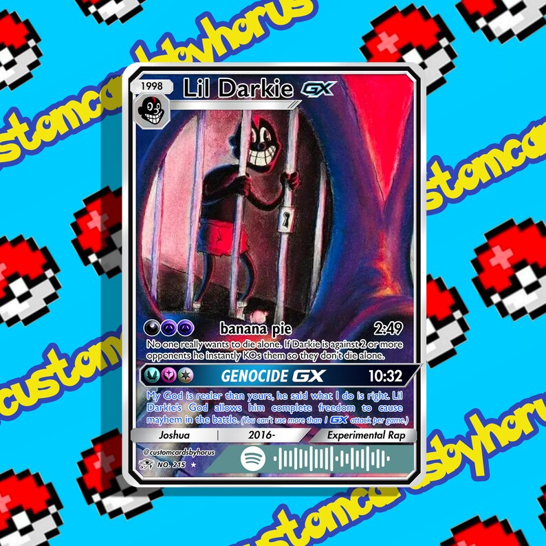 Lil Darkie Custom Holo Pokemon Card Rapper Holographic Card - Etsy