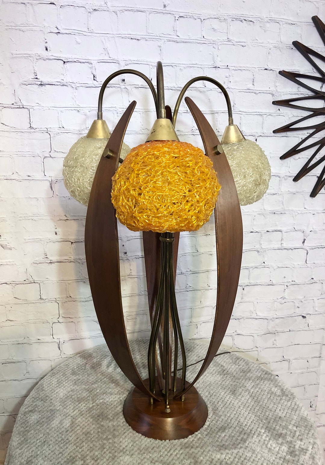 Scandinavian Modern Acrylic Spaghetti Globe Table Lamp - Etsy