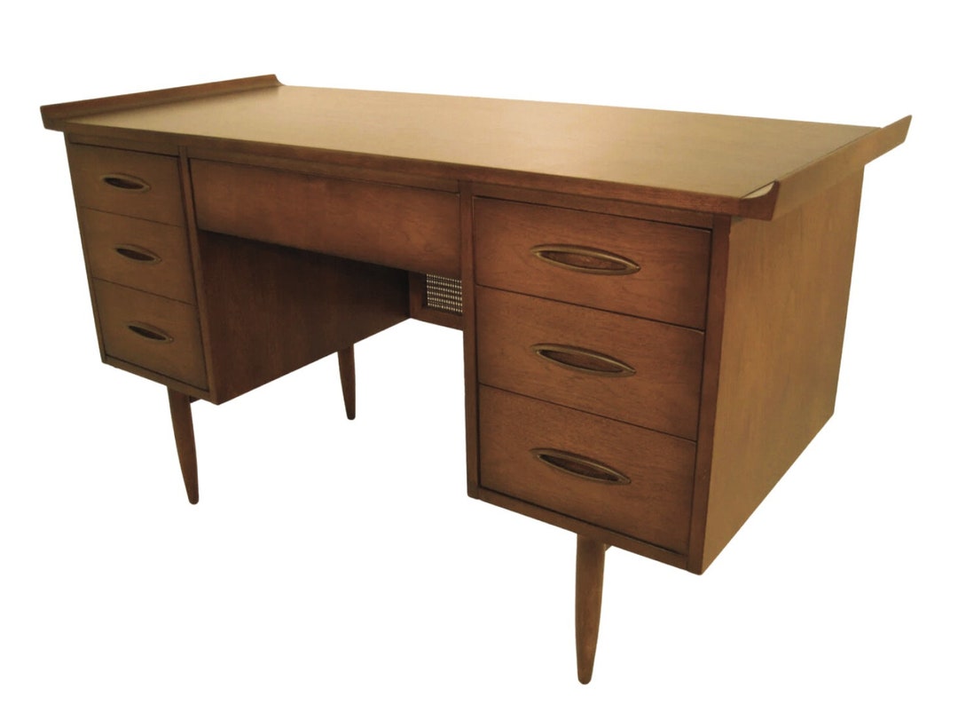 Mid Century Modern Broyhill Sculptra Desk - Etsy