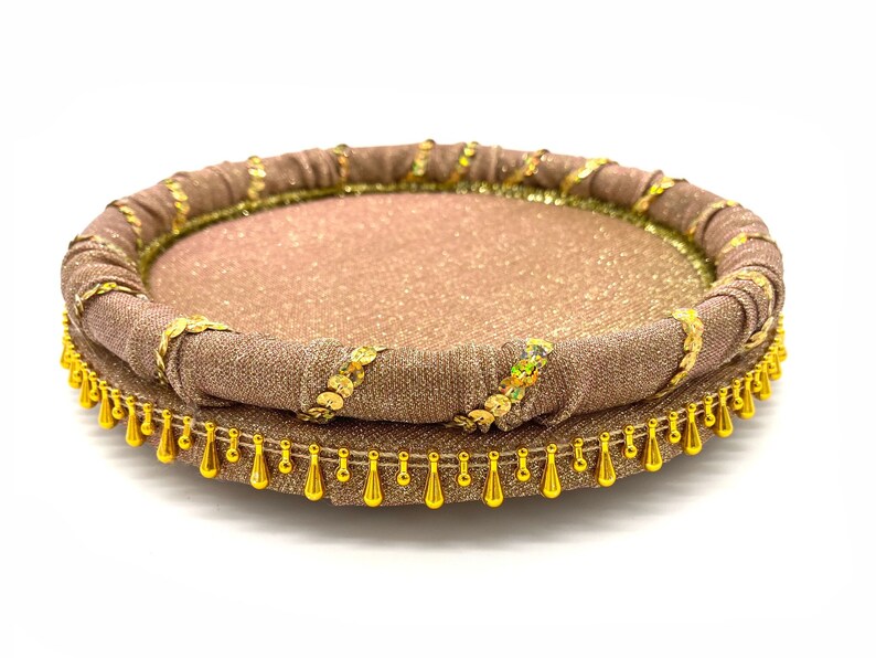 Gold Tray Basket Wedding Indian Mendhi Nikkah Shaadi Bracelet Holder ...