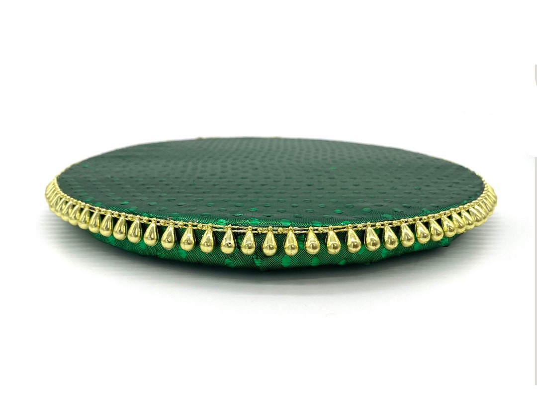 Small Round Green Tray for Weddings, Henna, Mehndi, Enagagements ...