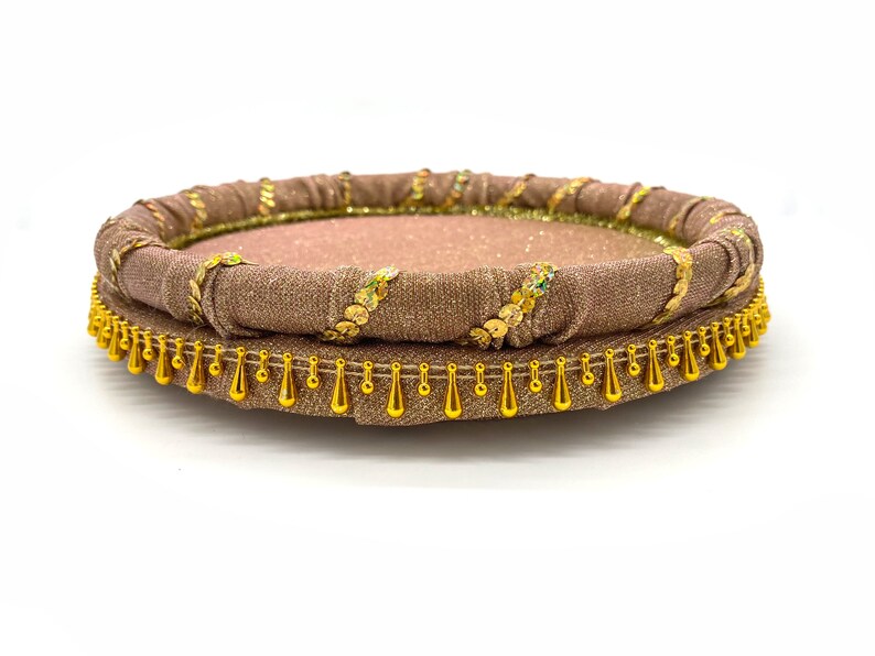 Gold Tray Basket Wedding Indian Mendhi Nikkah Shaadi Bracelet Holder ...
