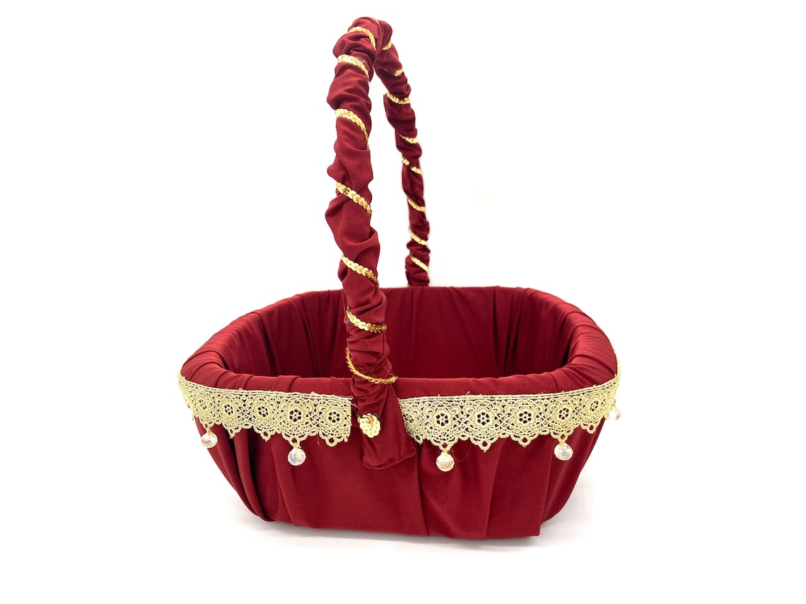Indian Red Wedding Flower Girl Basket Tray Nikkah Shaadi - Etsy