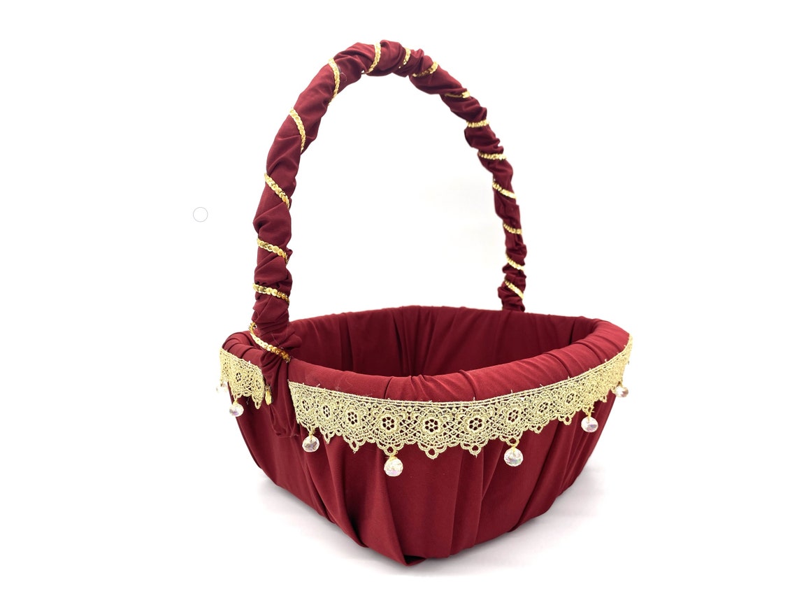 Indian Red Wedding Flower Girl Basket Tray Nikkah Shaadi - Etsy