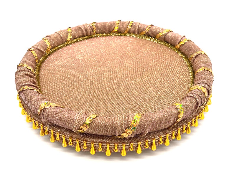 Gold Tray Basket Wedding Indian Mendhi Nikkah Shaadi Bracelet Holder ...