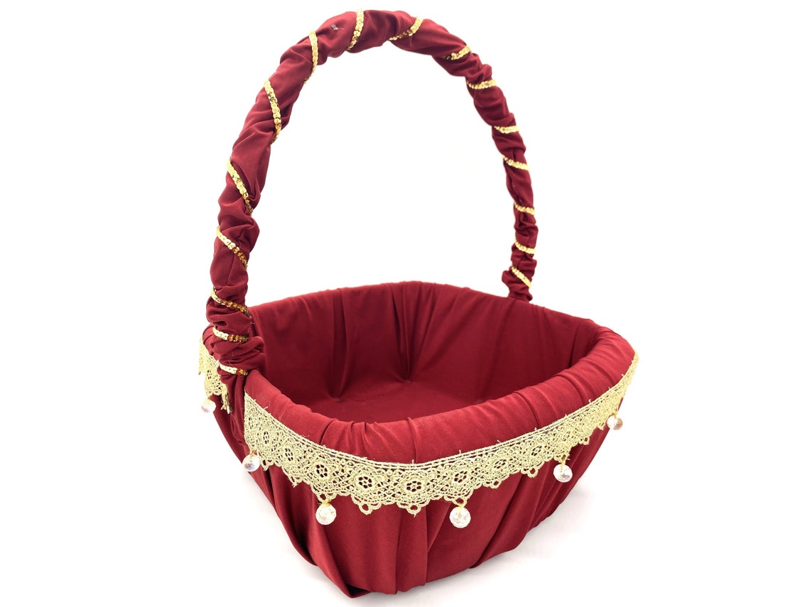 Indian Red Wedding Flower Girl Basket Tray Nikkah Shaadi - Etsy