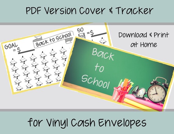 PDF BACK to SCHOOL Cover & Tracker for Cash Envelopes | Etsy