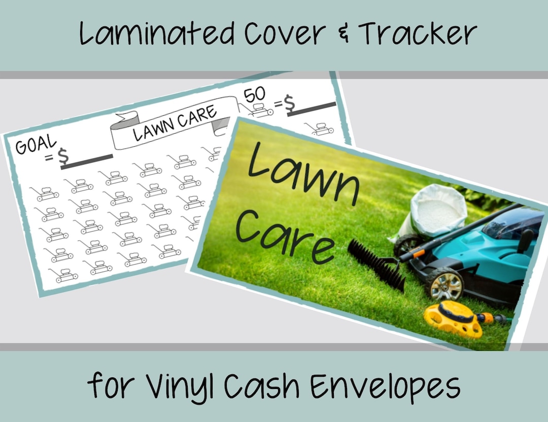LAWN CARE Cover & Tracker for Cash Envelopes, Lawn Care Savings Tracker ...