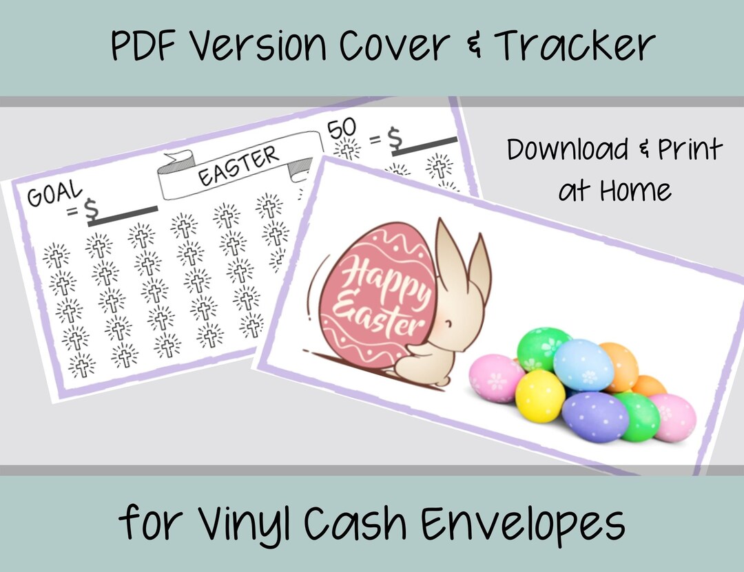 PDF EASTER Cover & Tracker for Cash Envelopes, Easter Savings Tracker ...