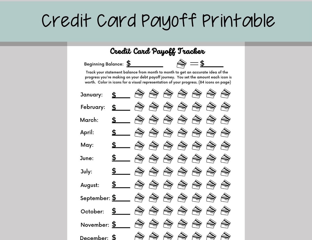PDF CREDIT CARD Payoff Printable, Credit Card Payoff Tracker, Prints 8 ...