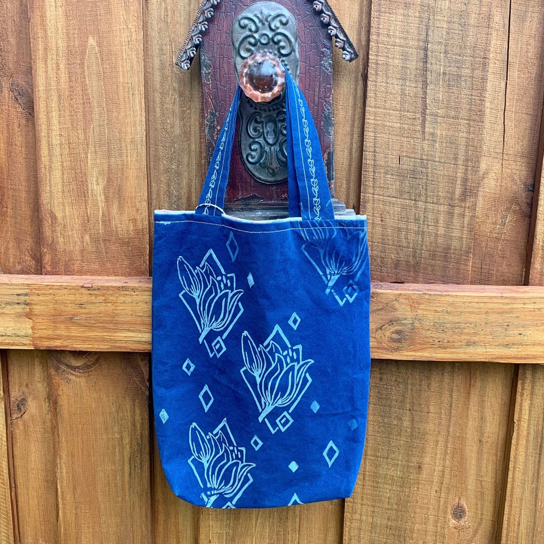 Upcycle Small Market Tote, Handmade Block Print Boho Bag - Etsy