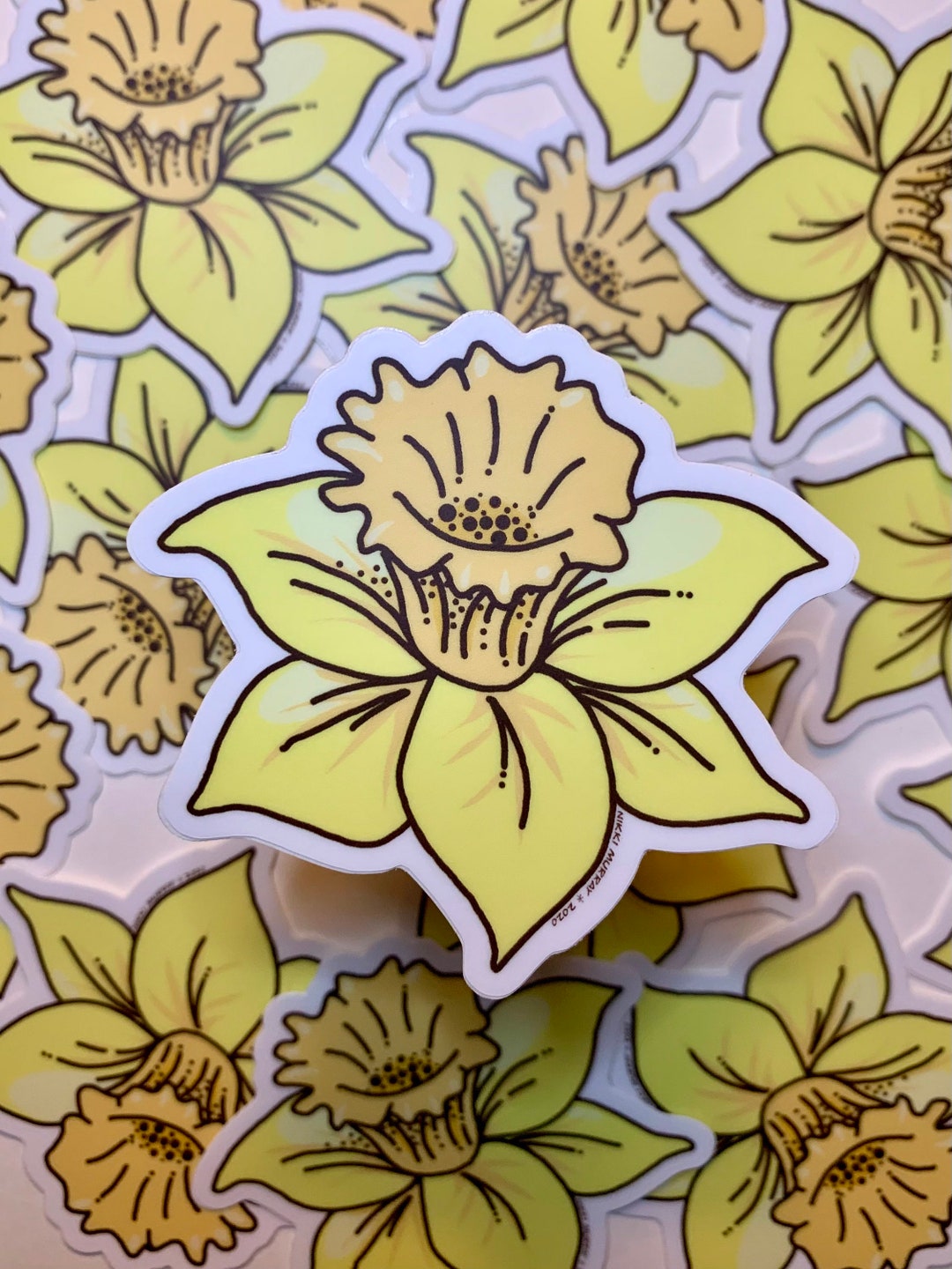 Yellow Daffodil Sticker, Weather-Proof Flower Water Bottle Decal - Etsy ...